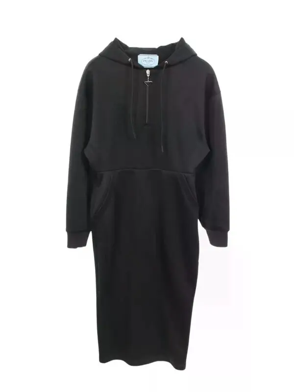 Prada Hooded Quarter-zip Maxi Dress