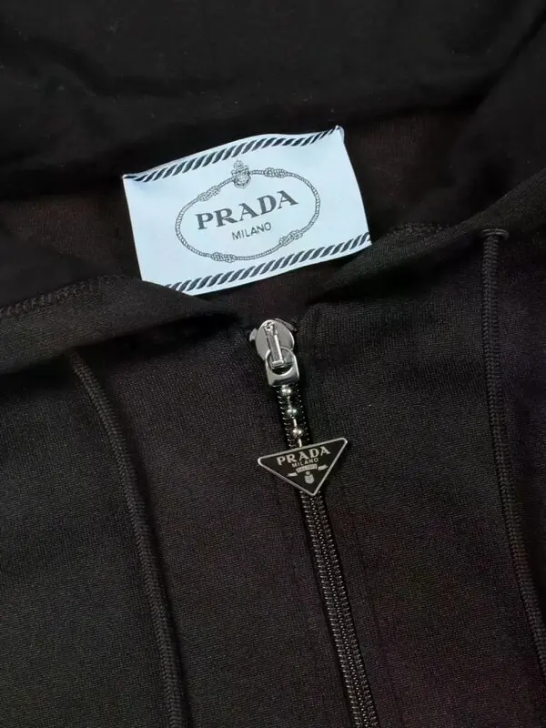Prada Hooded Quarter-zip Maxi Dress