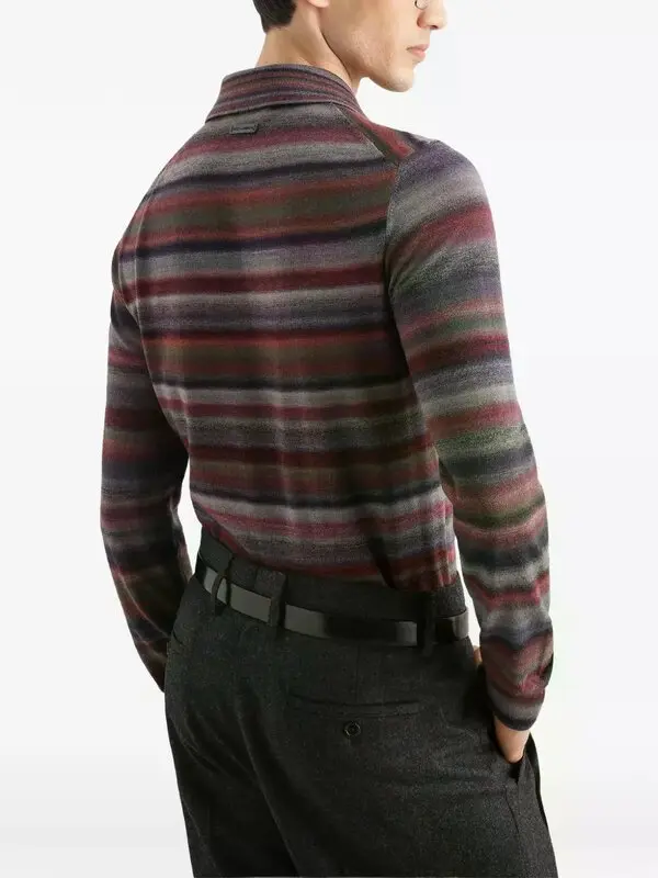 Dolce & Gabbana Striped Wool Polo Shirt