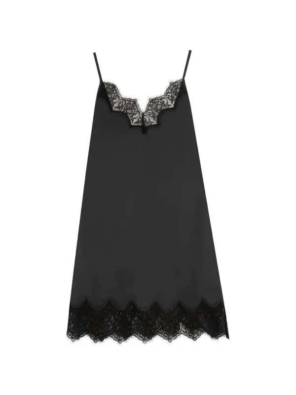 Vera Wang Sibel Lace-trim Mini Dress - Black