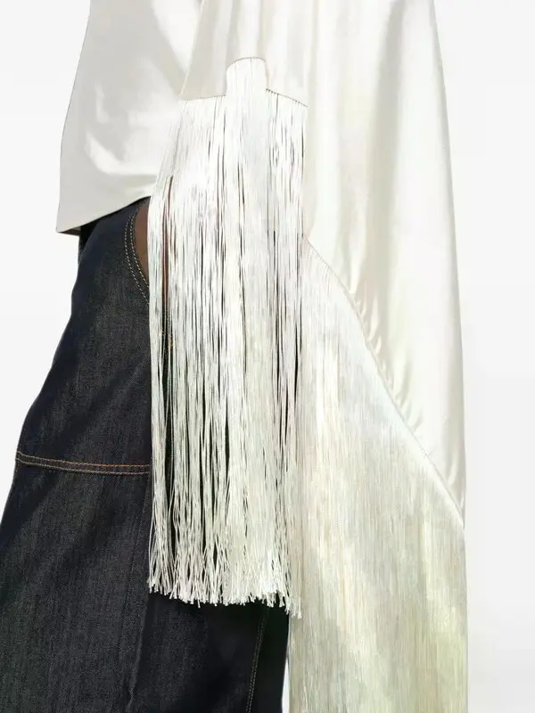 SELF-PORTRAIT Fringe-trim Asymmetric-panel Top