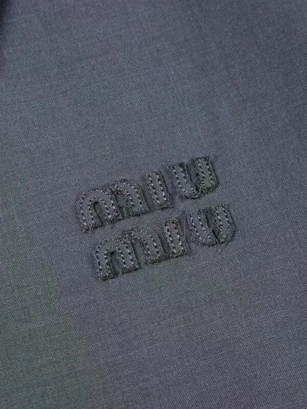 Miu Miu Logo-detail Zip-up Wool Jacket