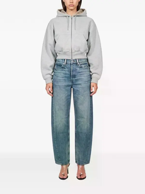 Alexander Wang Zip-up Hoodie With Faux-fur Hood - Grey