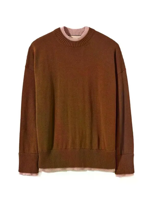 Plan C Contrast-trim Double-layered Sweater