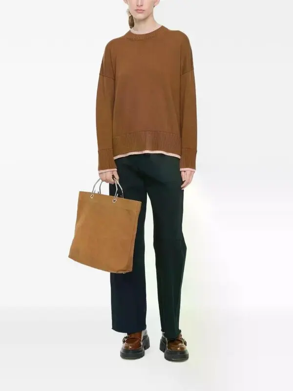 Plan C Contrast-trim Double-layered Sweater