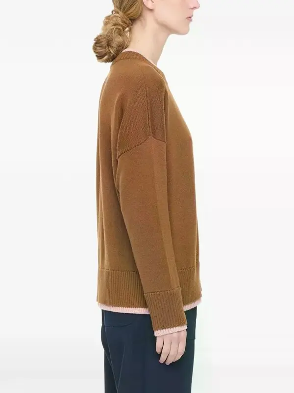 Plan C Contrast-trim Double-layered Sweater
