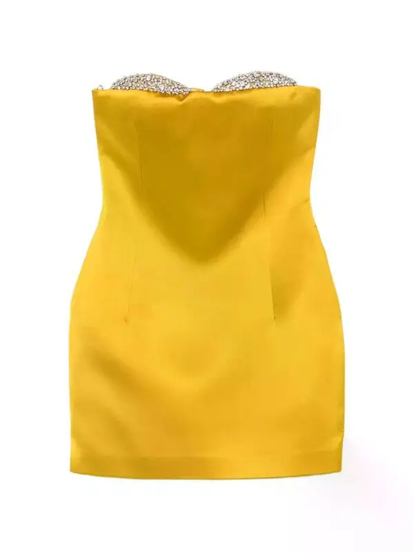 THE NEW ARRIVALS ILKYAZ OZEL Noelie Crystal-embellished Strapless Dress - Yellow