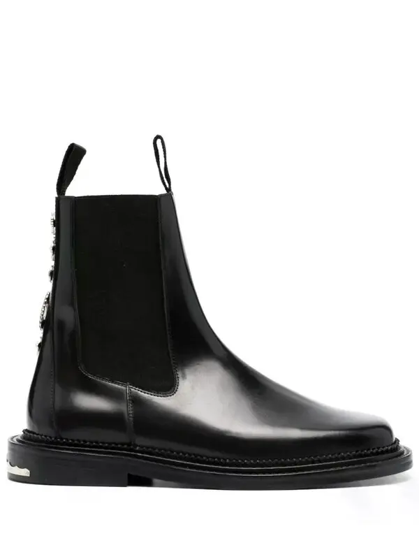 TOGA VIRILIS Stud-embellished Leather Ankle Boots
