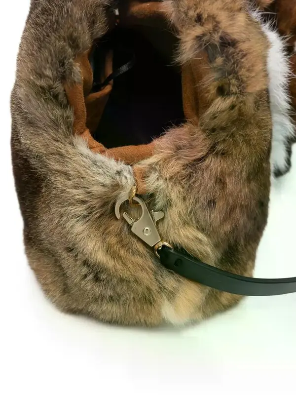 ANITA BILARDI Scoiattolo Faux-fur Clutch Bag - Brown