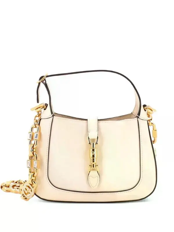 Gucci Jackie 1961 Chain Patent Mini Shoulder Bag - White