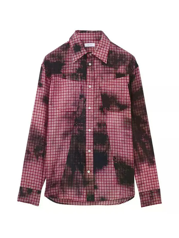 Alexander McQueen Flannel Check Tie-dye Shirt In Black