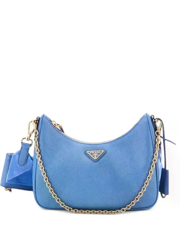 Prada Re-edition 2005 Saffiano Leather Shoulder Bag - Blue