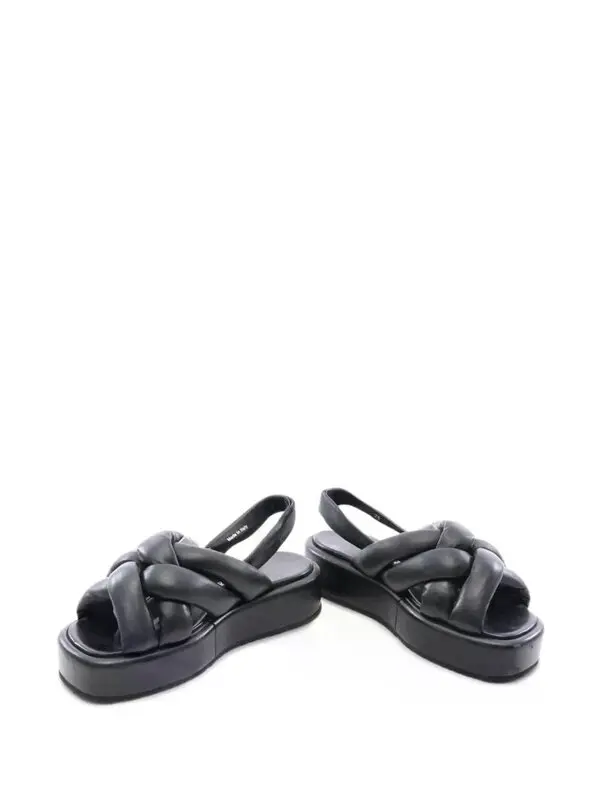Prada 2000s Padded Crossover Sandals - Black