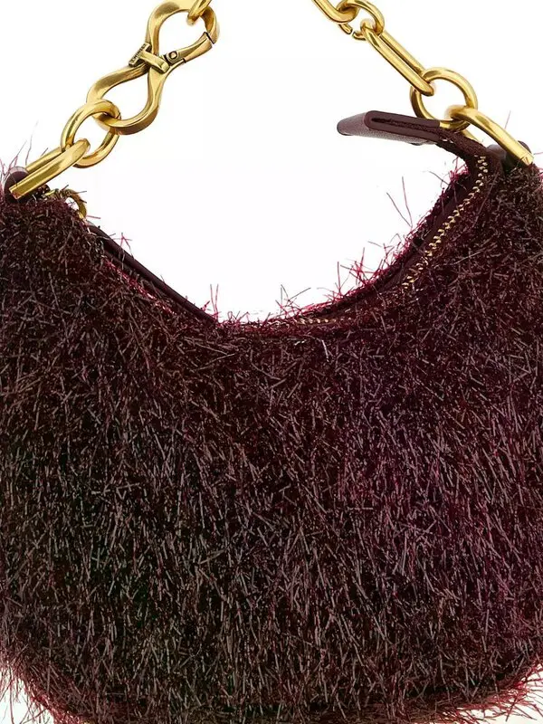 TWINSET Mini Croissant Frayed Tote Bag