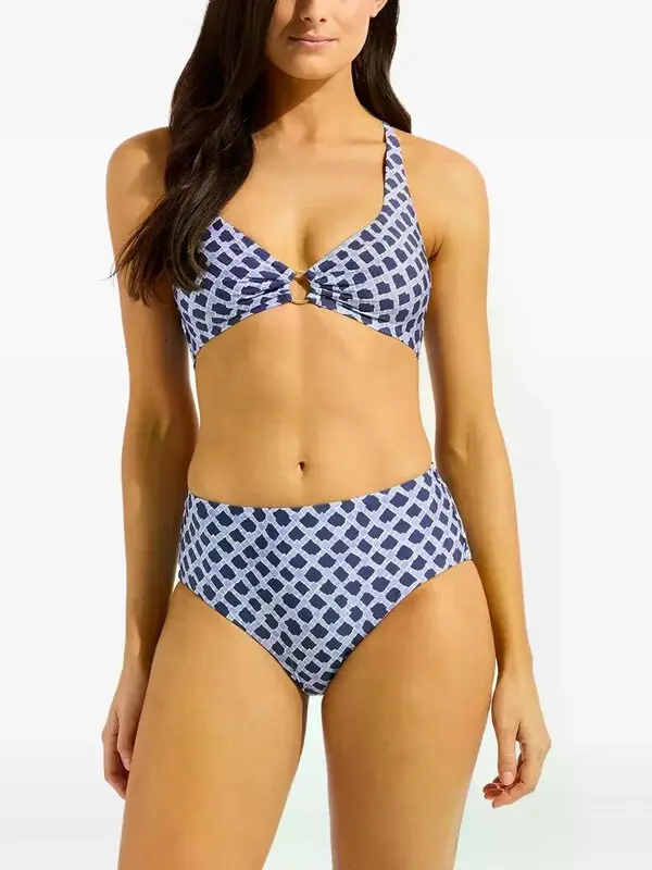 Seafolly Geometric-print Bikini Top