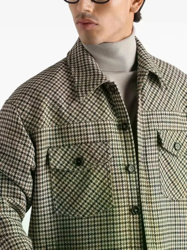 Dolce & Gabbana Quilted Houndstooth Wool Jacket