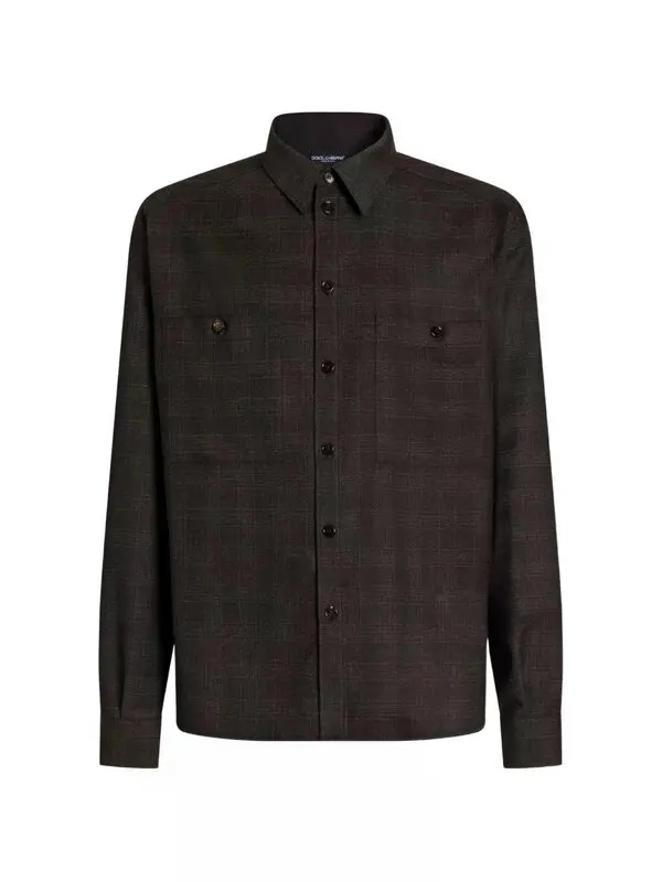 Dolce & Gabbana Glen Plaid Saxony Shirt