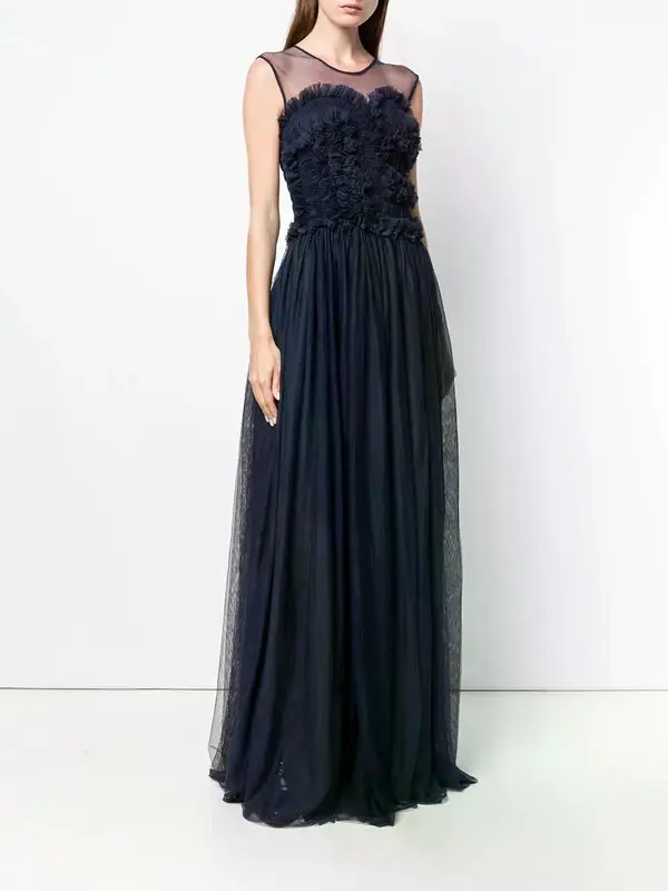 P.a.r.o.s.h Sleeveless Flared Maxi Dress