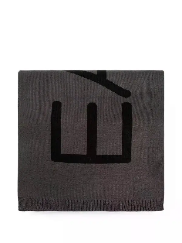EA7 Mountain U Logo-print Knitted Scarf - Grey