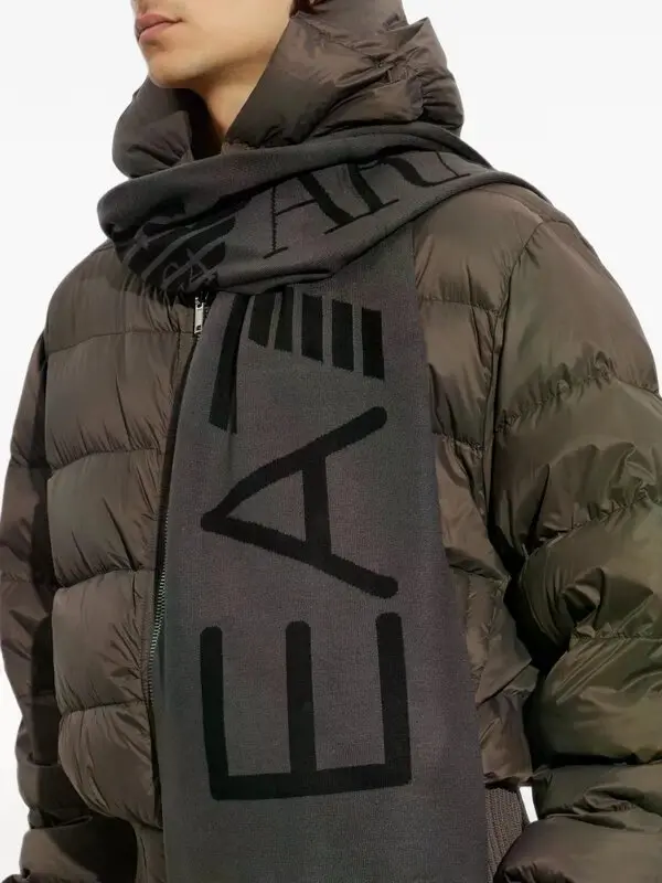 EA7 Mountain U Logo-print Knitted Scarf