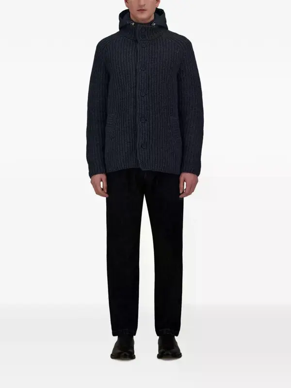 Herno Cable-knit Corncob-stitch Cardigan