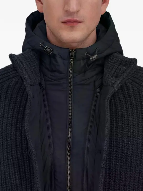 Herno Cable-knit Corncob-stitch Cardigan