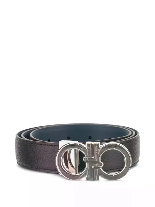 FERRAGAMO Reversible And Adjustable Gancini Belt - Black