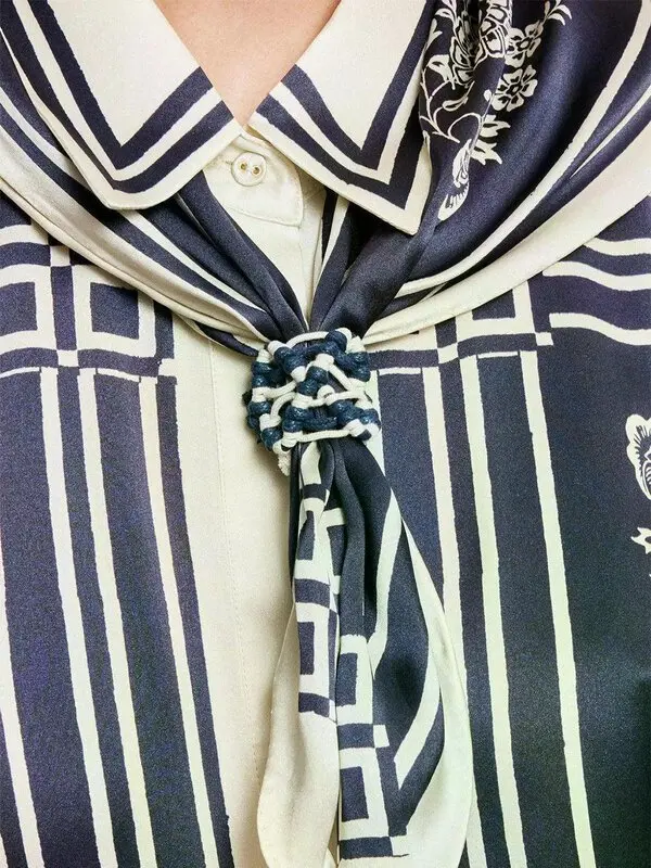 ALEMAIS Banderra Scarf Silk Shirt
