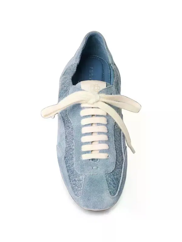 Simkhai Georgie Denim-print Leather Sneakers