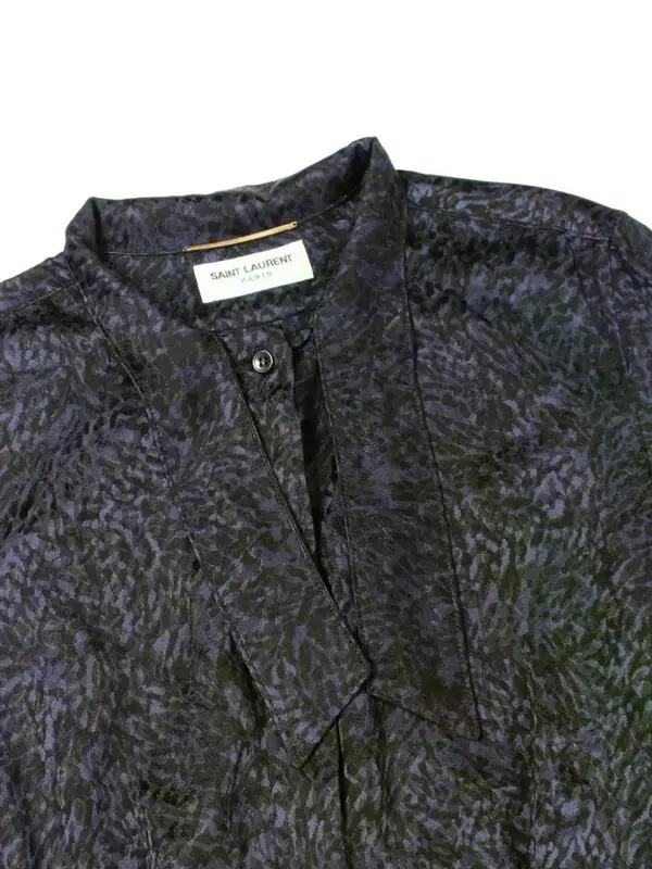 Saint Laurent Mini Patterned Long-sleeve Dress