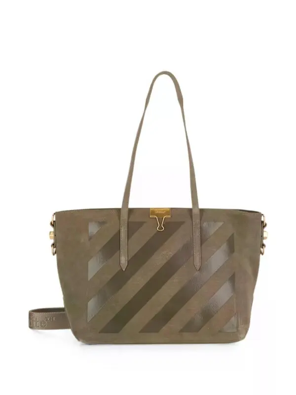 Off-White Binder Diagonals Tote Bag