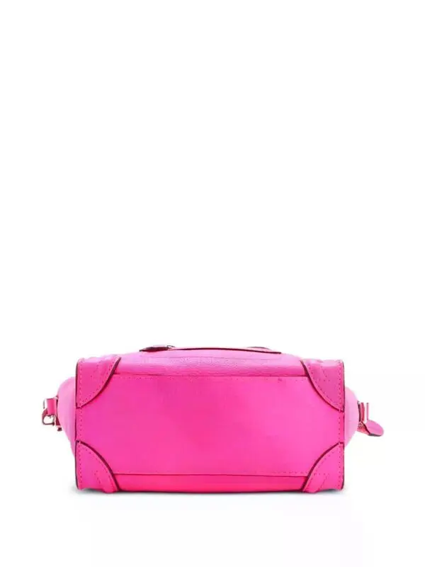 Celine Grainy Leather Nano Crossbody Luggage Bag - Pink