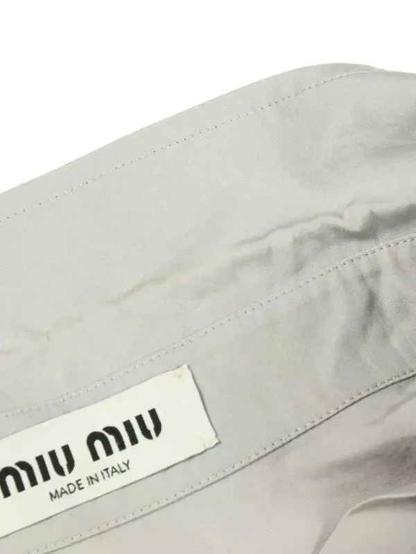 Miu Miu 2010s Logo-embroidered Button-down Cotton Shirt
