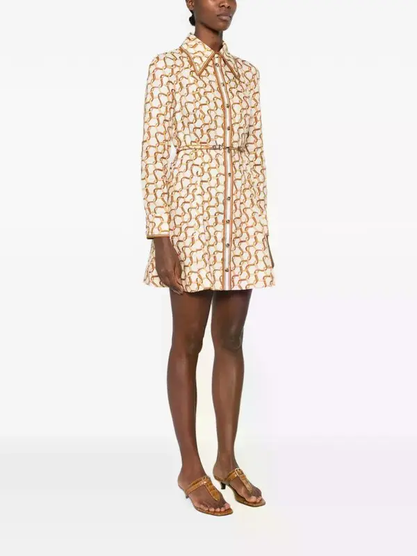 Zimmermann Belted Chain-print Mini Dress