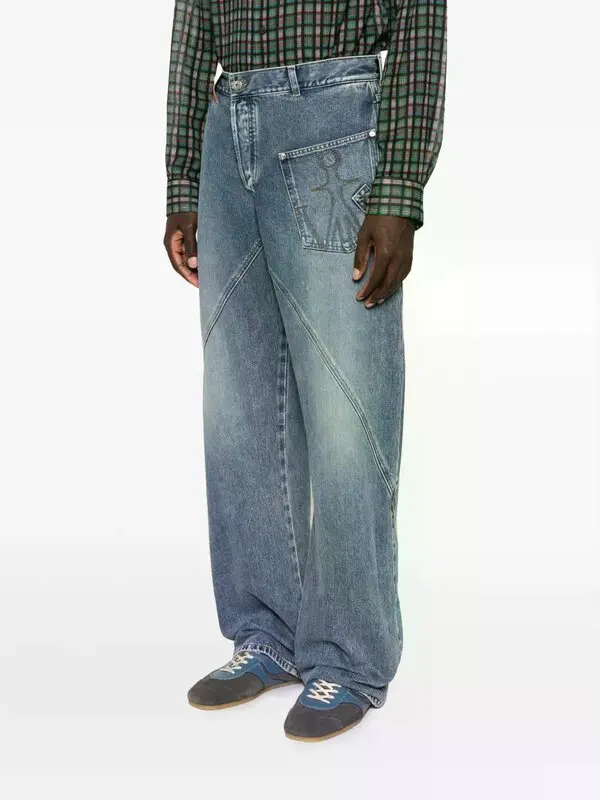 JW Anderson Twisted Workwear Denim Jeans In Mid