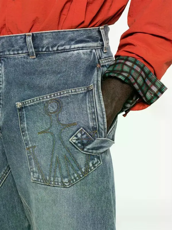 JW Anderson Twisted Workwear Denim Jeans In Mid