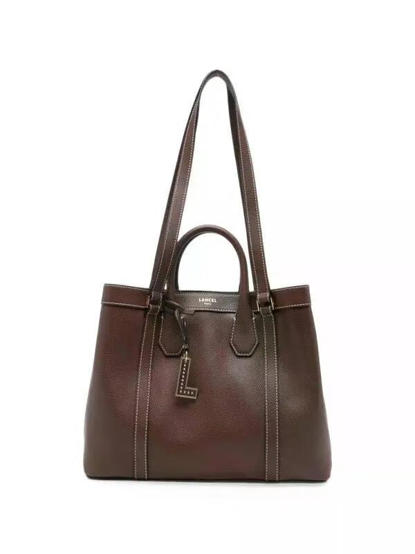 LANCEL Belleville Contrast-stitch Leather Tote Bag