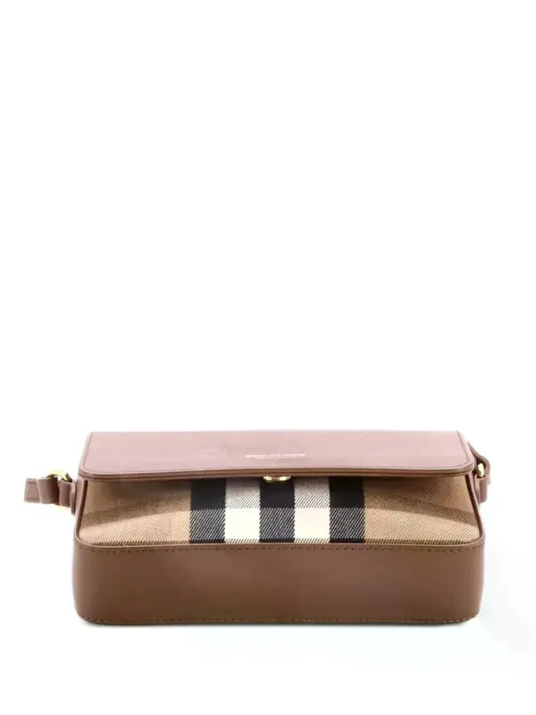Burberry New Hampshire House Check Canvas And Leather Small Shoulder Bag