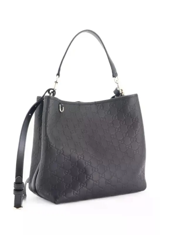 Gucci Embossed Leather Medium Bucket Bag