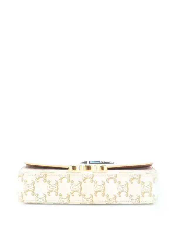 Celine Triomphe East-west Shoulder Bag In Coated Canvas - Neutrals