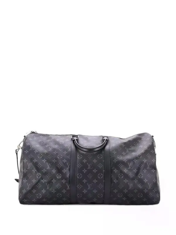 LOUIS VUITTON Keepall Bandouliere Bag Monogram Eclipse Canvas 55 Travel Bag