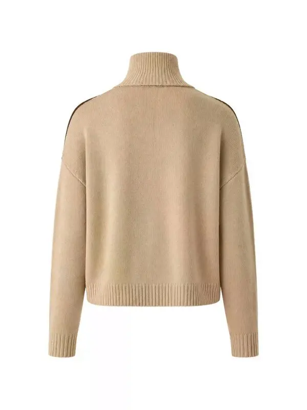 Max Mara Argyle-knit Turtleneck Cardigan
