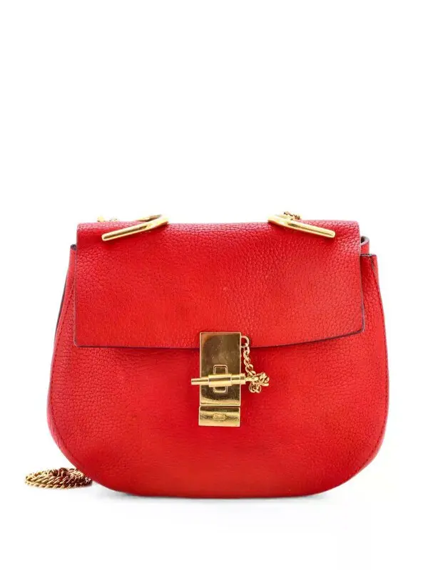 Chloé Drew Leather Small Crossbody Bag - Red