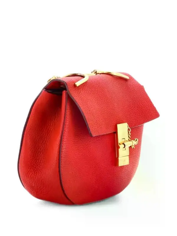 Chloé Drew Leather Small Crossbody Bag - Red