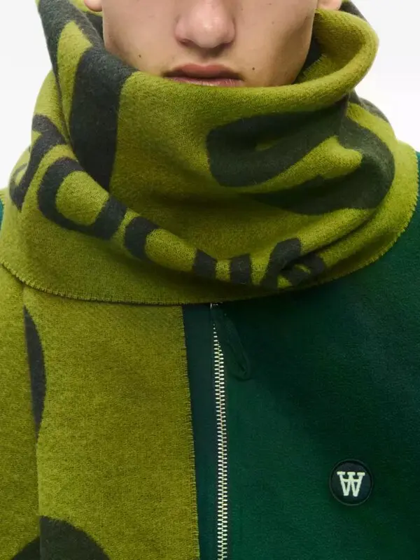 Wood Wood Wwleon Logo-print Fringed Scarf