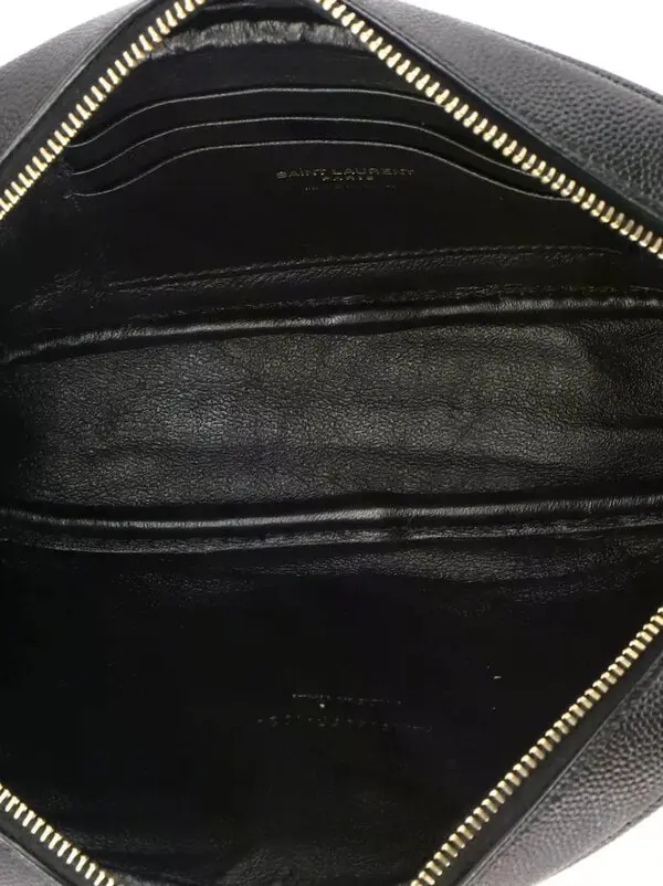 Saint Laurent Lou Camera Bag Matelasse Chevron Leather Mini Cross Body Bag - Black