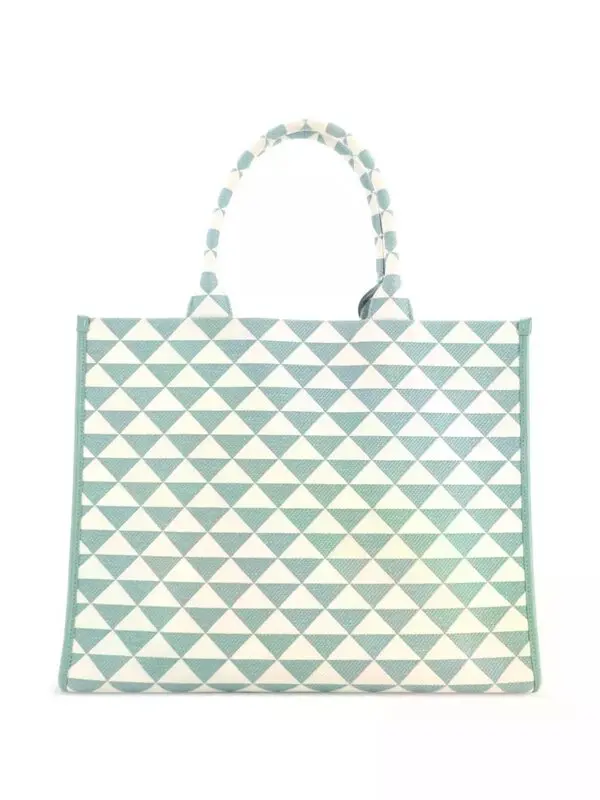 Prada Jacquard Large Tote Bag - Green