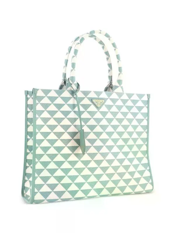 Prada Jacquard Large Tote Bag - Green