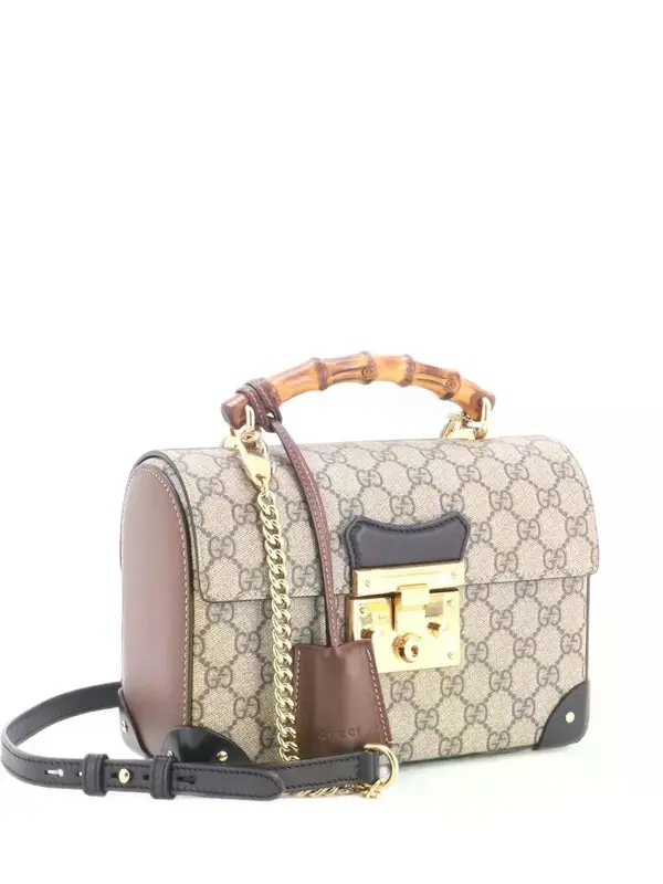 Gucci Padlock Bamboo Gg Coated Canvas Small Shoulder Bag