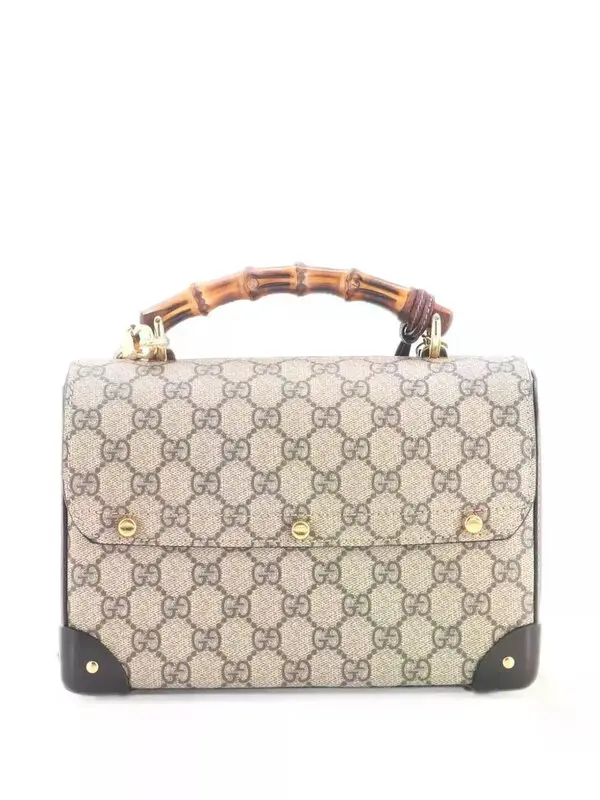 Gucci Padlock Bamboo Gg Coated Canvas Small Shoulder Bag